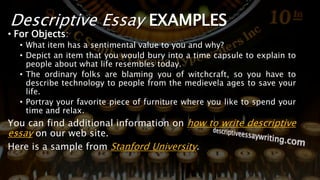Descriptive Essay Writing: Example, Topics, Outline | PPT