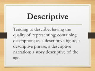 Descriptive essay | PPTX