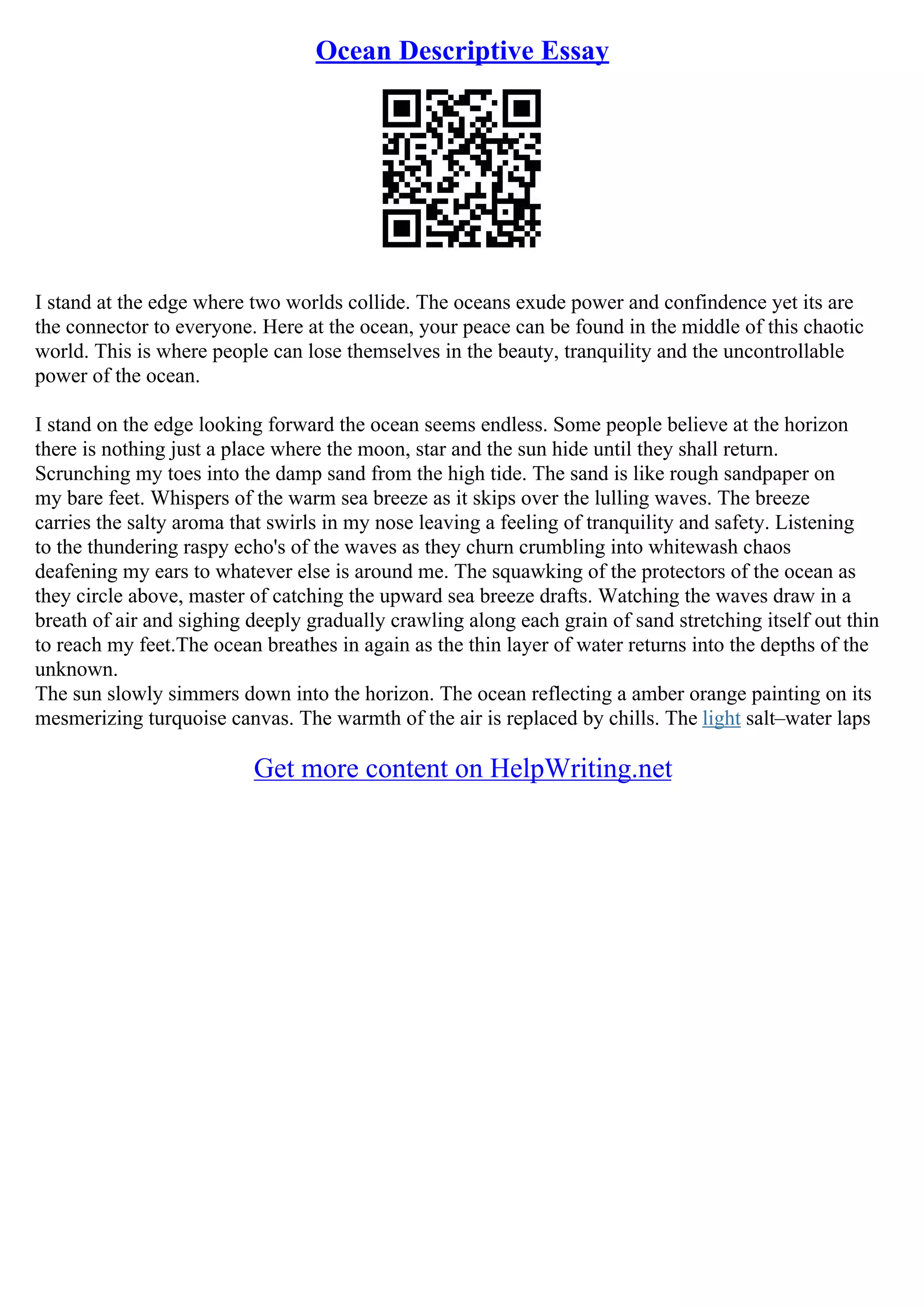 Descriptive Essay | PDF