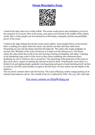 Descriptive Essay | PDF