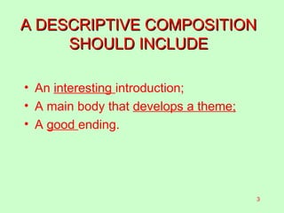 descriptive_essay.ppt for learning English | PPT