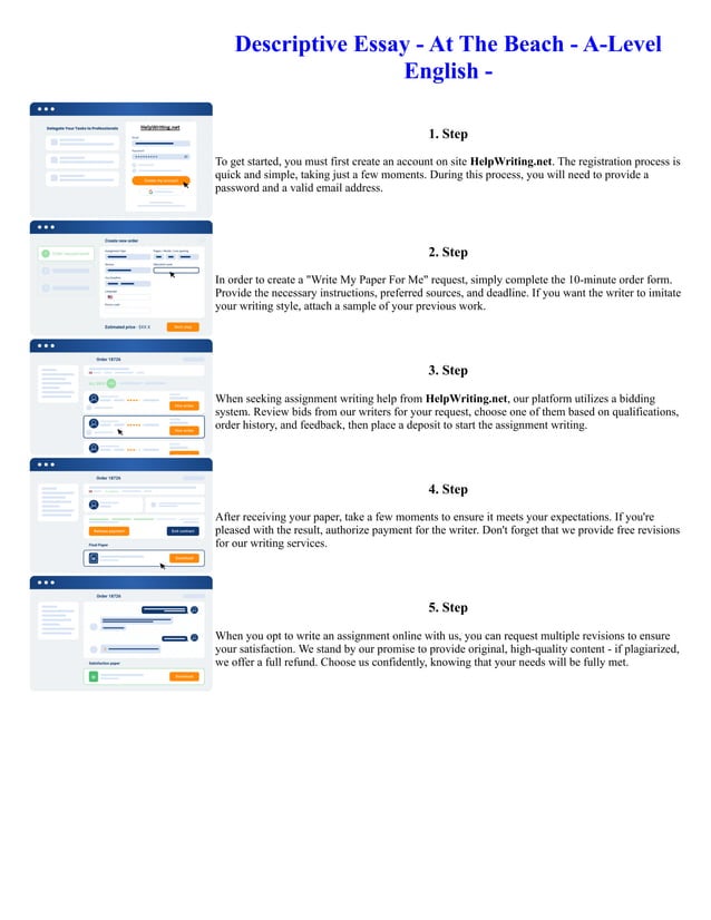 Descriptive Essay - At The Beach - A-Level English - | PDF