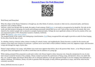 Descriptive Essay About Disneyland | PDF