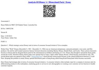 Descriptive Essay About Disneyland | PDF