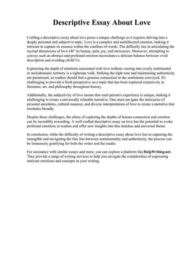 Descriptive Essay About Love.pdf