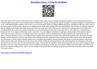 Descriptive Writing Examples Beach