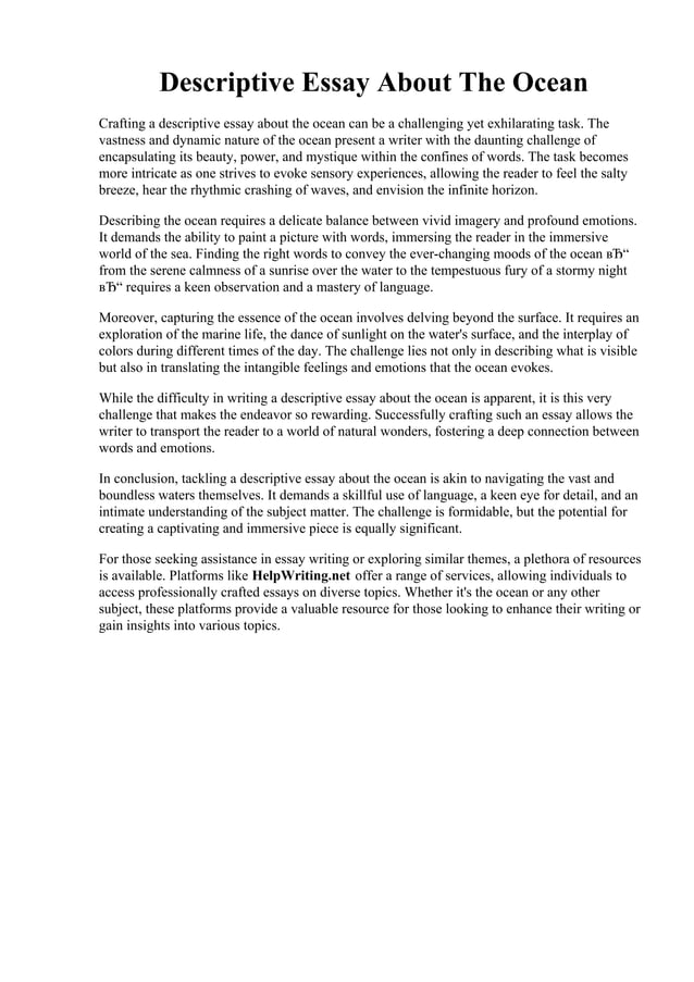 Descriptive Essay About The Ocean.pdf