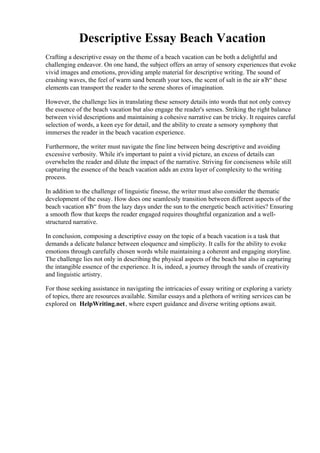 Descriptive Essay Beach Vacation.pdf
