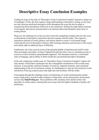 Descriptive Essay Conclusion Examples.pdf