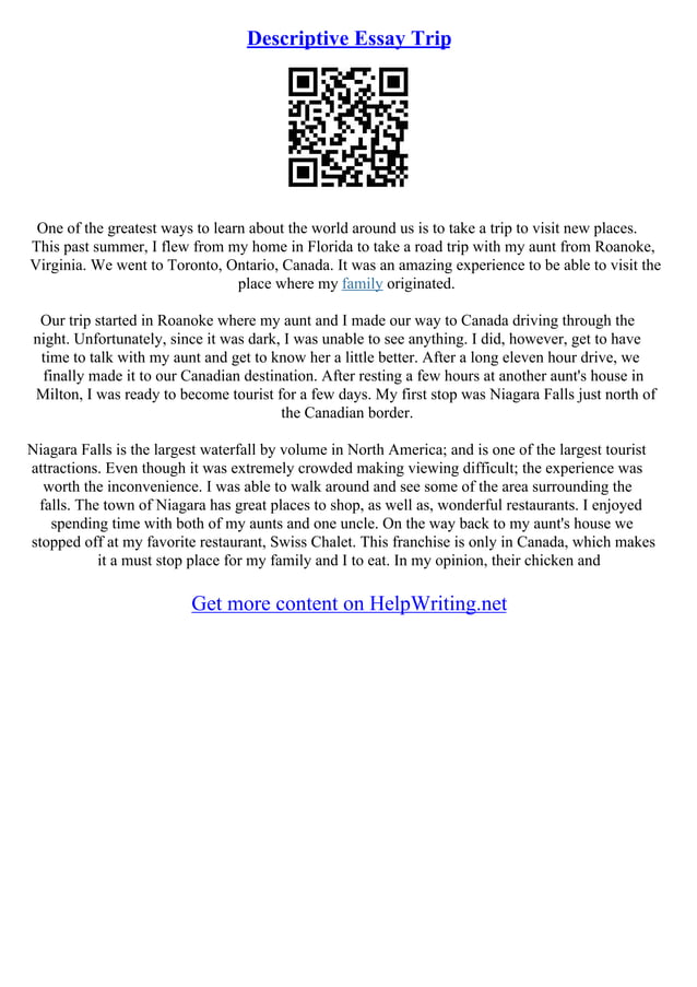 Descriptive Essay Example | PDF