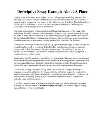 Descriptive Essay Example About A Place.pdf