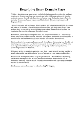 Descriptive Essay Example Place.pdf