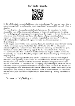 Descriptive Essay Examples Middle School | PDF