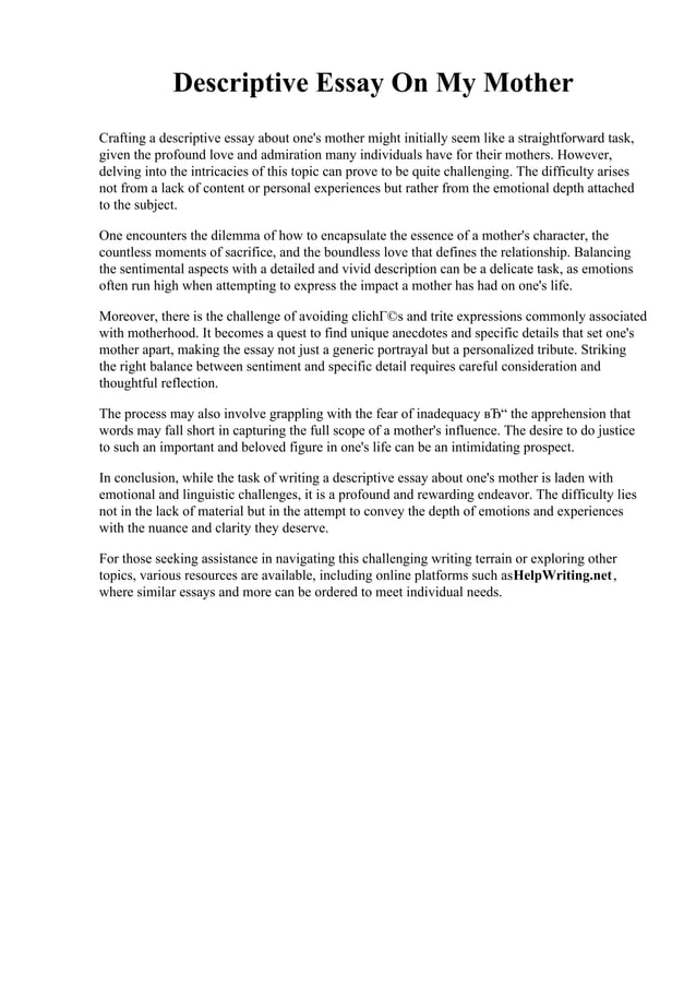 Descriptive Essay On My Mother.pdf