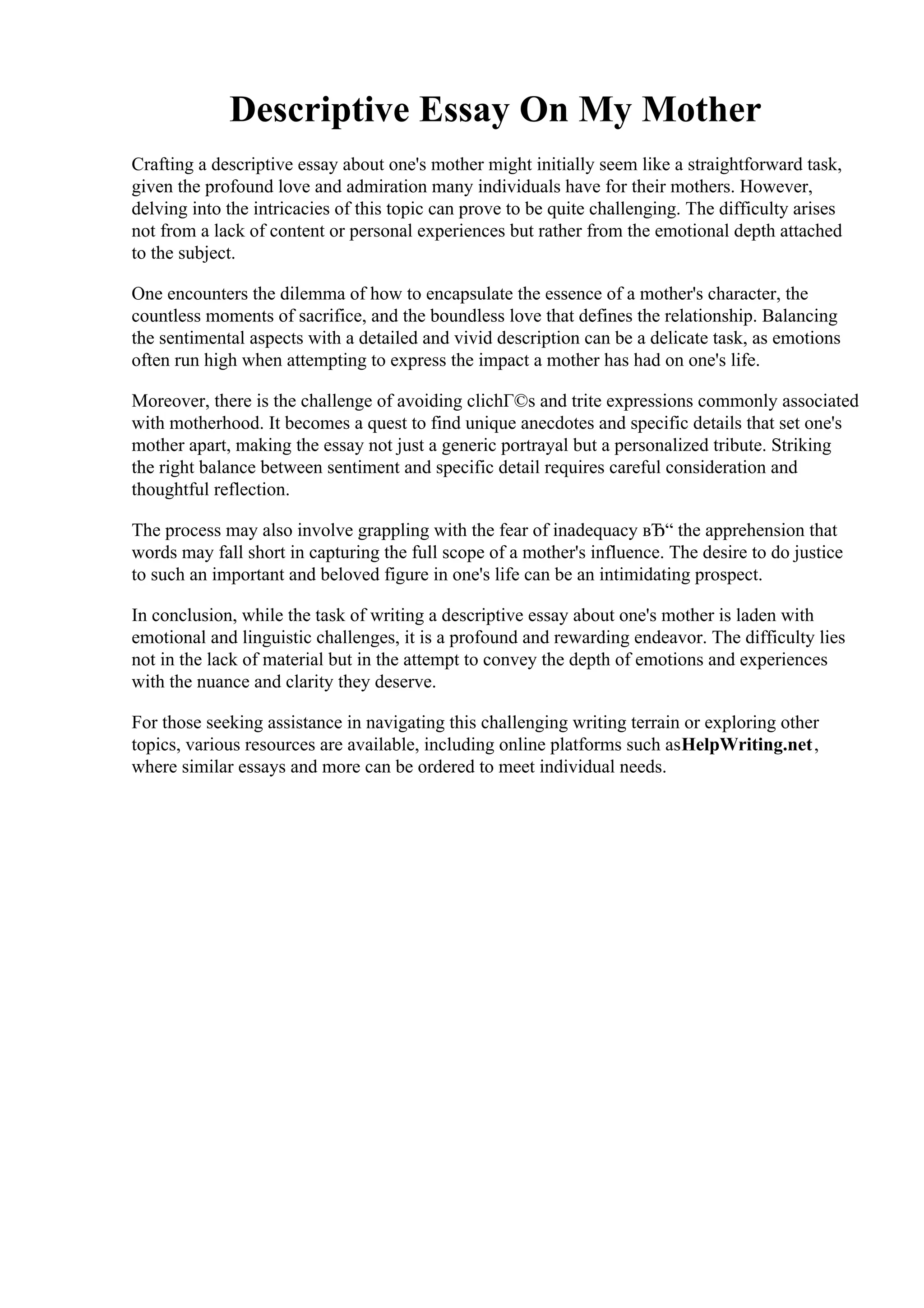 Descriptive Essay On My Mother.pdf