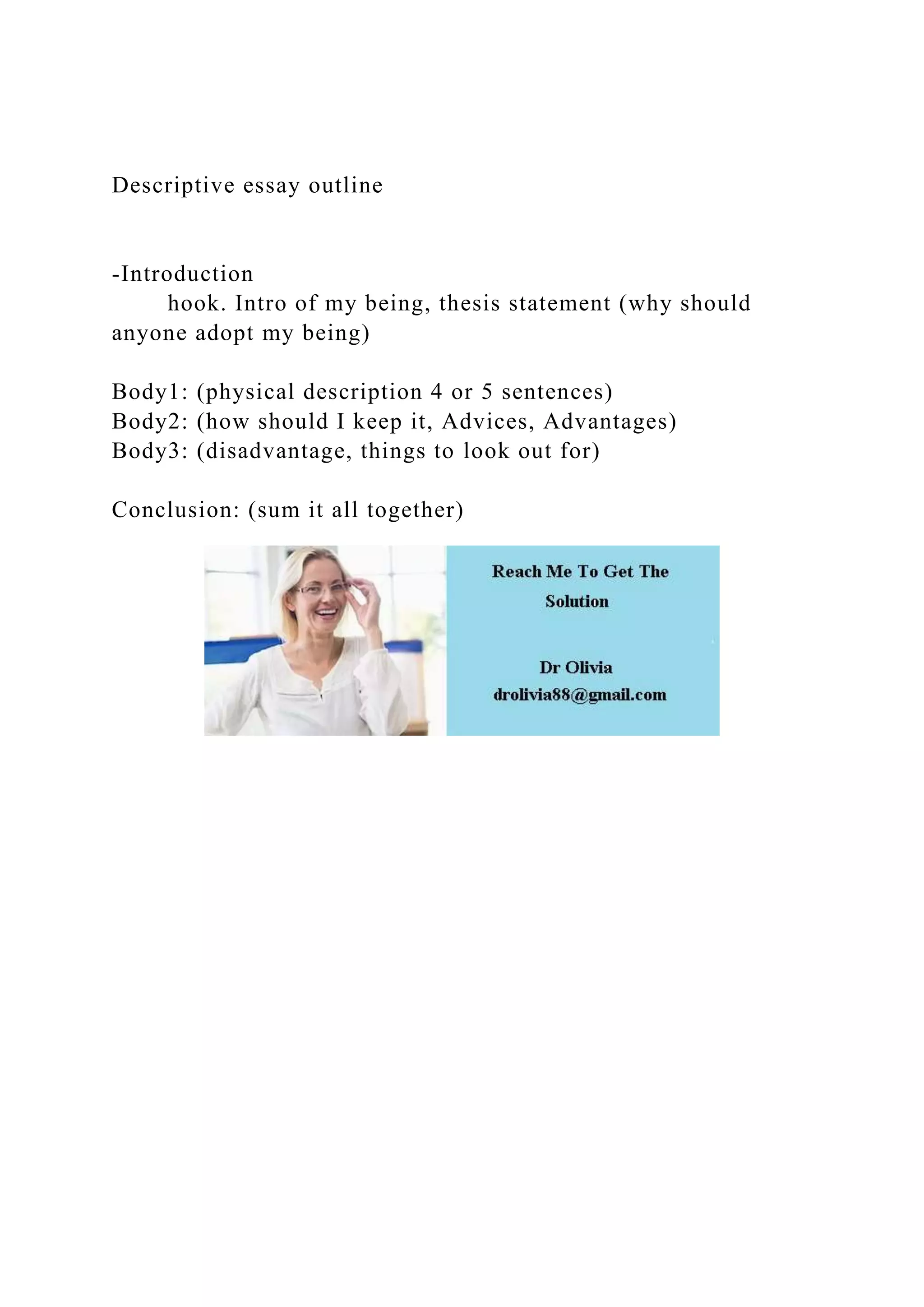 Descriptive essay outline-Introductionhook. Intro of my b.docx