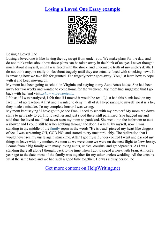 Descriptive Essay Person Example | PDF