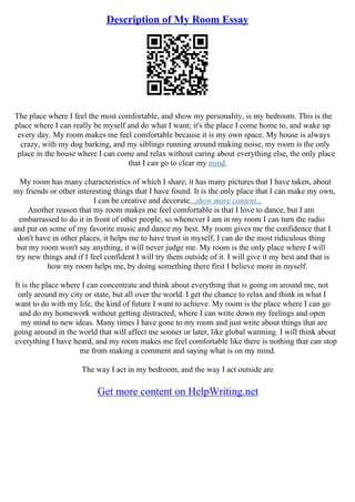 Descriptive Essay Place | PDF