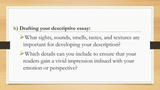 Descriptive Essay: structure and organization. | PPTX | Books and ...
