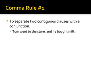 Commas & Semicolons | PPT