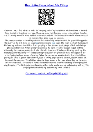 Descriptive Writing Examples Gcse