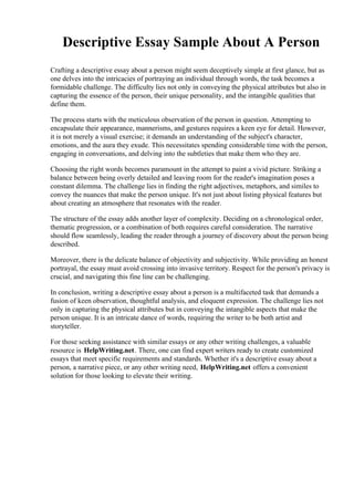 Descriptive Essay Sample About A Person.pdf