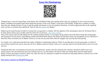 Descriptive Essay Thanksgiving | PPT