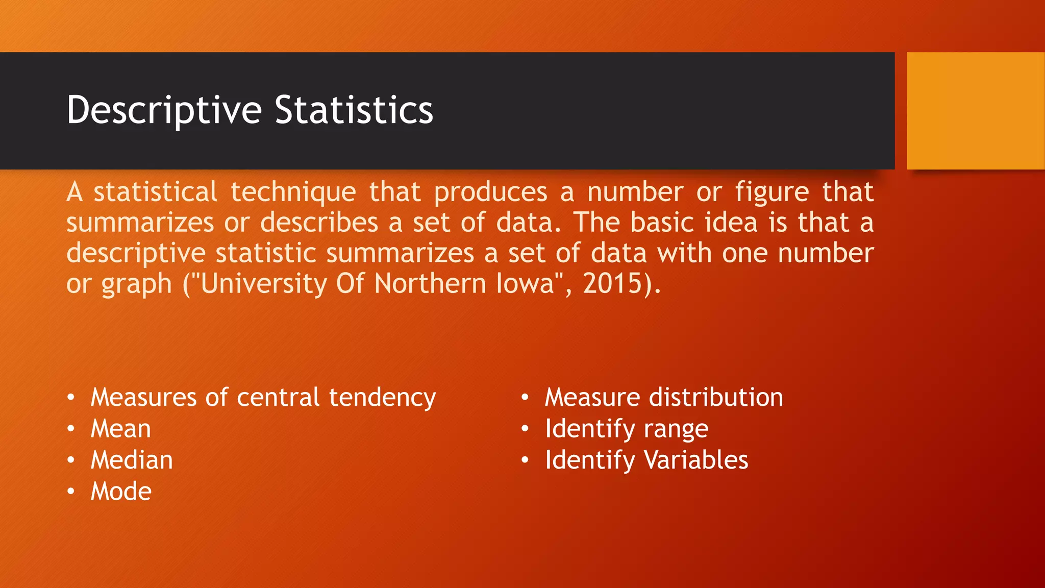 Descriptive & inferential statistics presentation 2 | PPTX