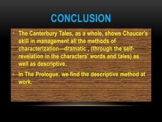 Descriptive method in prologue | PPTX