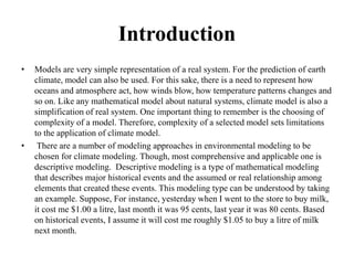 Descriptive modeling in climate change | PPTX