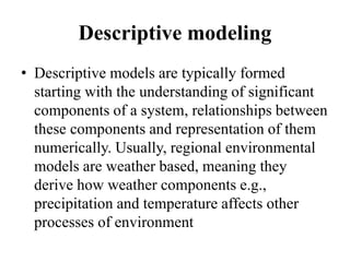 Descriptive modeling in climate change | PPTX