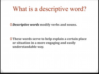 Descriptive paragraph | PPTX | Food & Drink