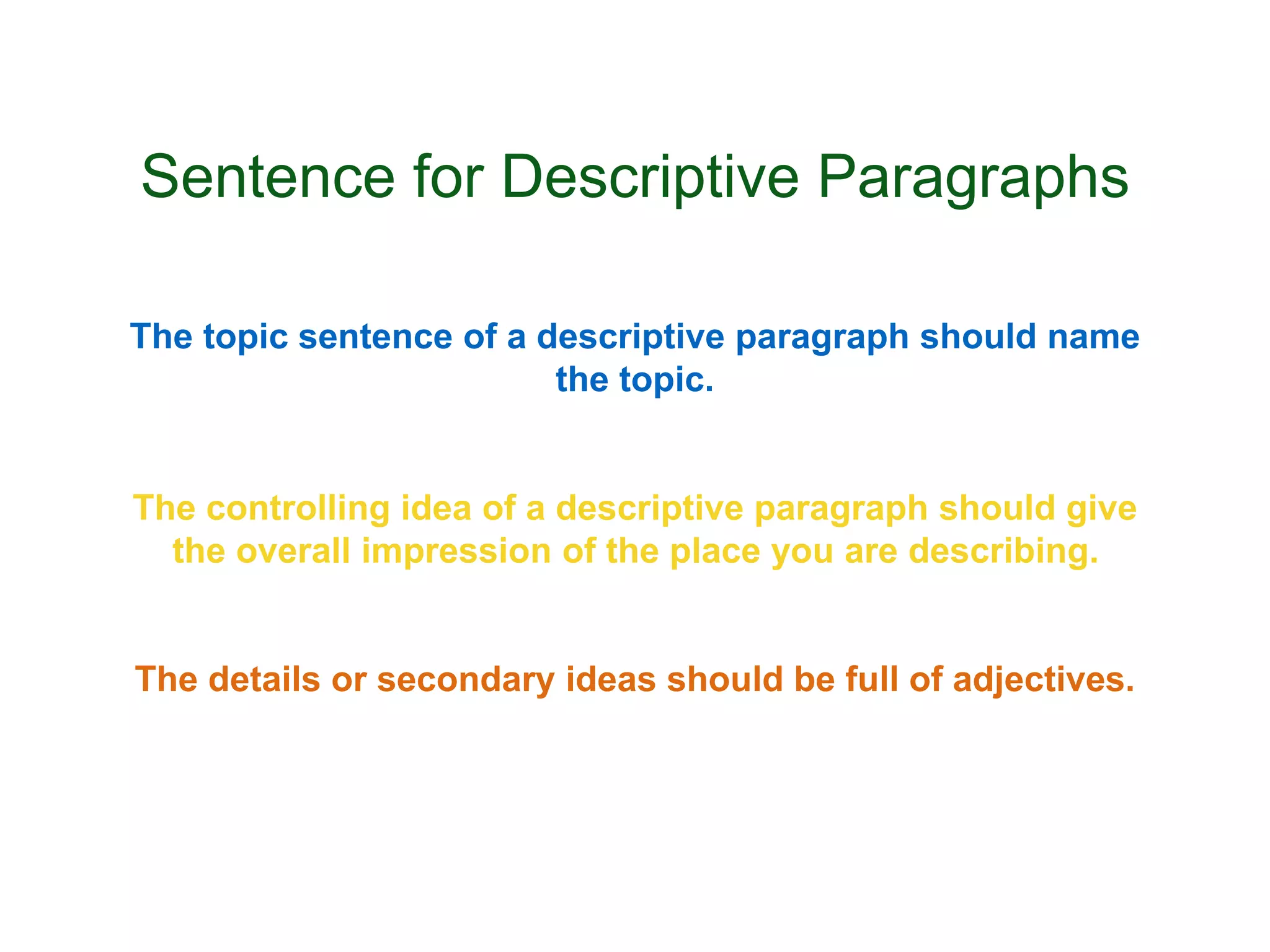 Descriptive paragraph | PPTX