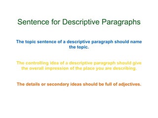 Descriptive paragraph | PPT | Free Download