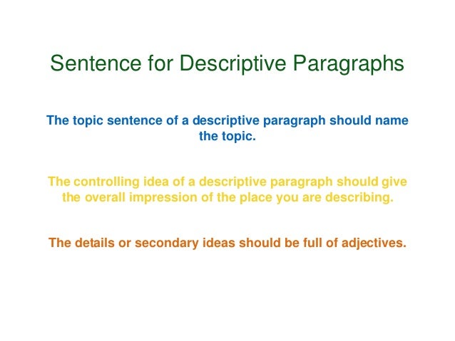 Descriptive Paragraph Descriptive Paragraph
