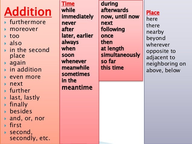 Moreover Furthermore