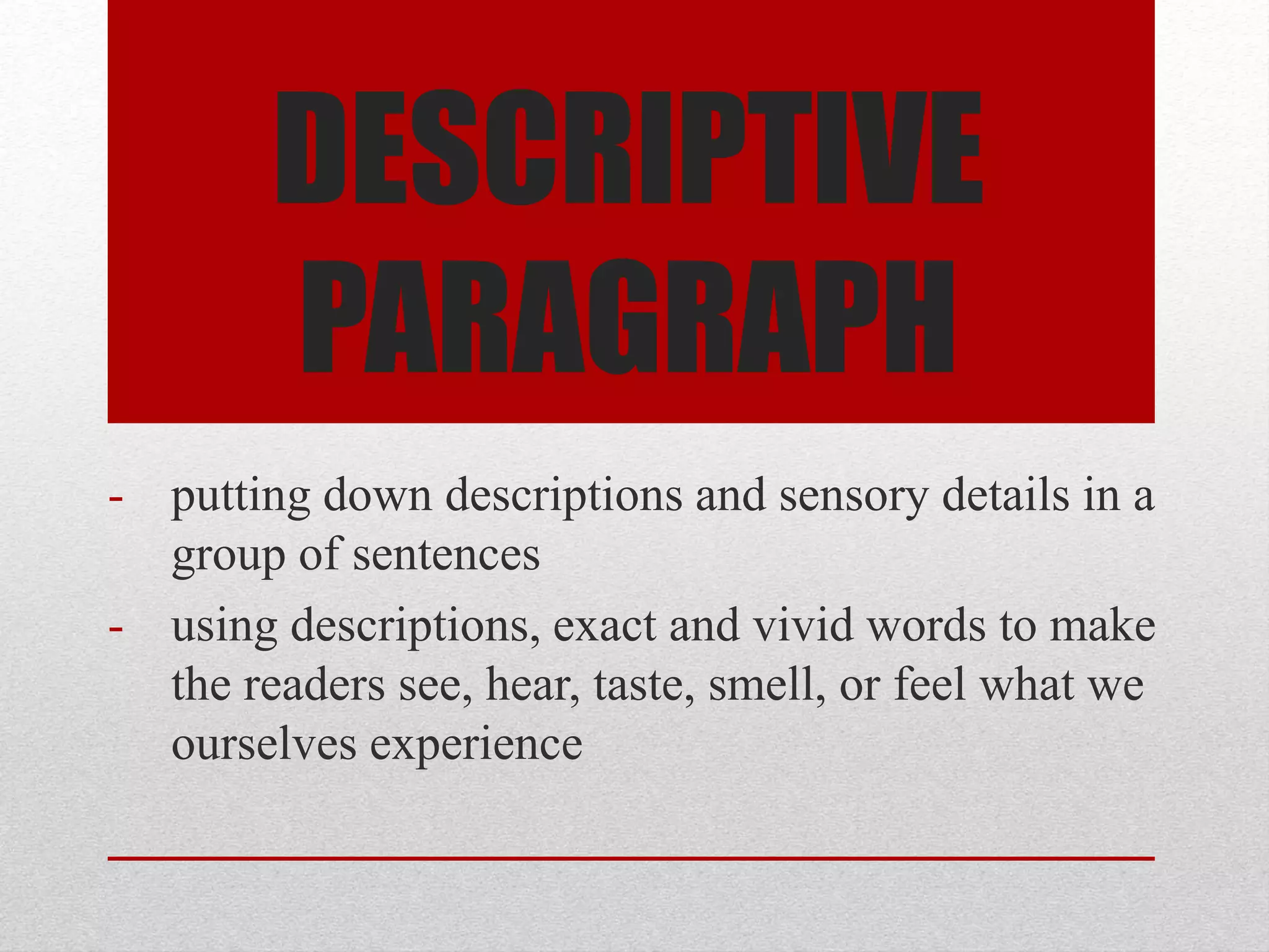 Descriptive paragraph | PPTX