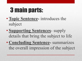 Descriptive paragraph | PPT