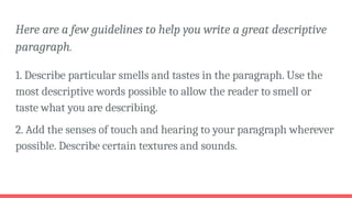 A Lesson About Descriptive Paragraph.pptx | Geography | Science