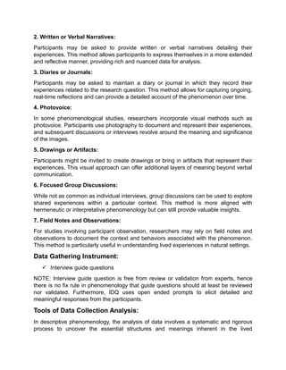 Descriptive Phenomenology.............docx | Science