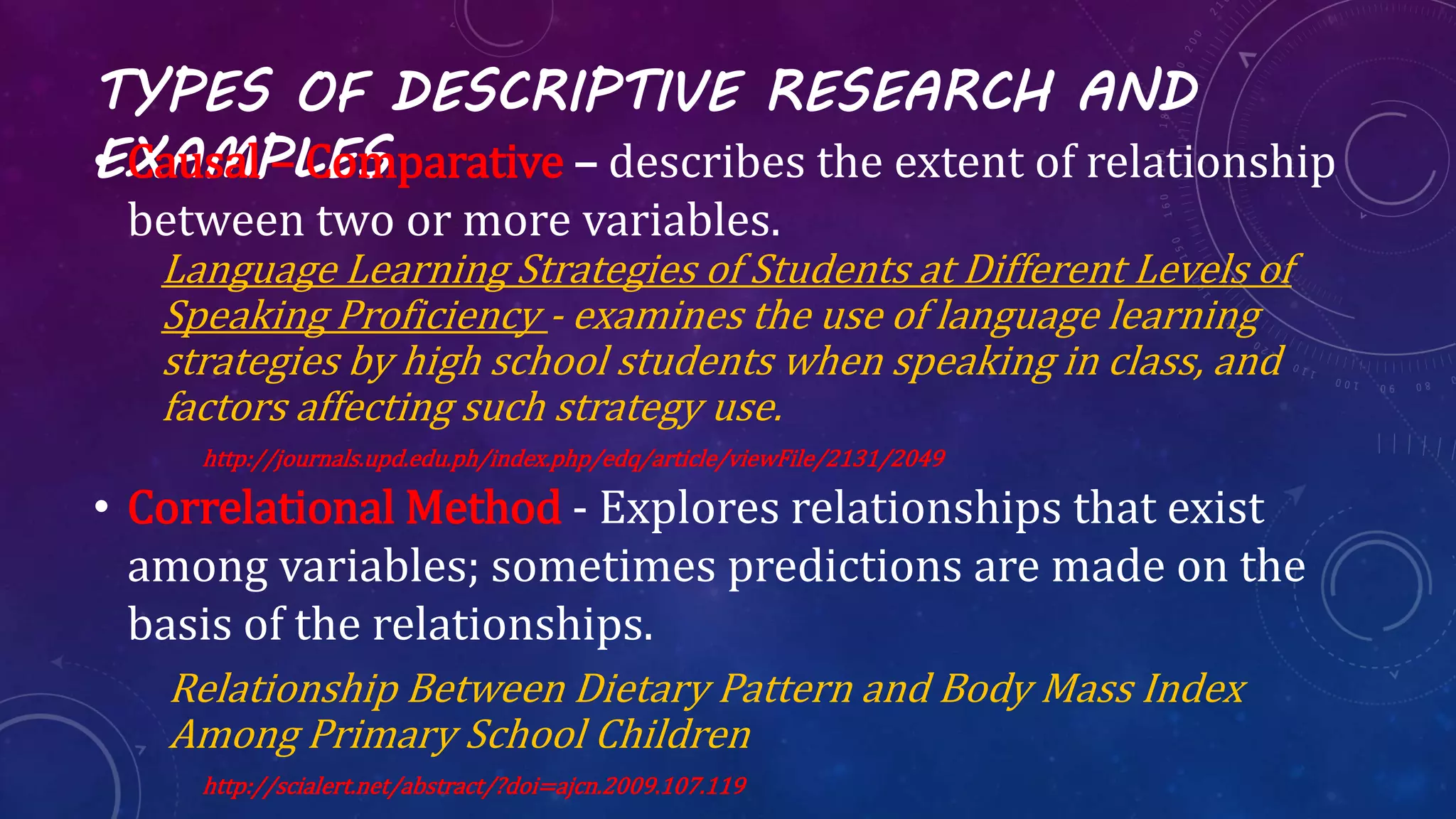 Descriptive research and Correlational Research | PPTX