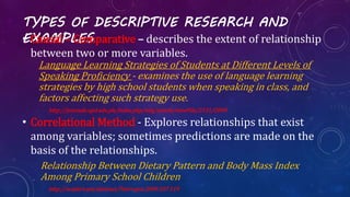 Descriptive research and Correlational Research | PPTX
