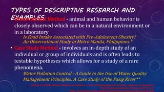 Descriptive research and Correlational Research | PPT