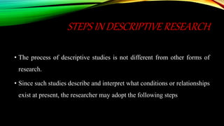 Descriptive research | PPTX | Educational Assessment | Education