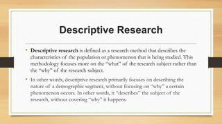 Descriptive research | PPT