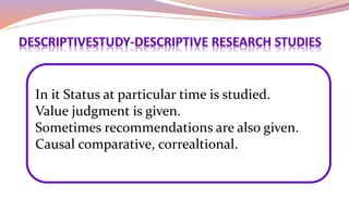 Descriptive research-Different types of survey by Dr. Neha Deo | PPT