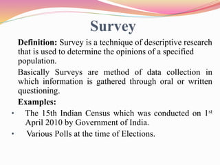 Descriptive research : Survey | PPT