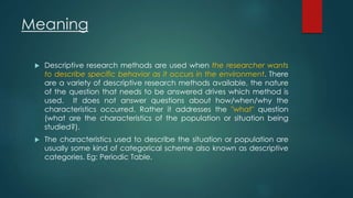 Descriptive Research Design Methodology