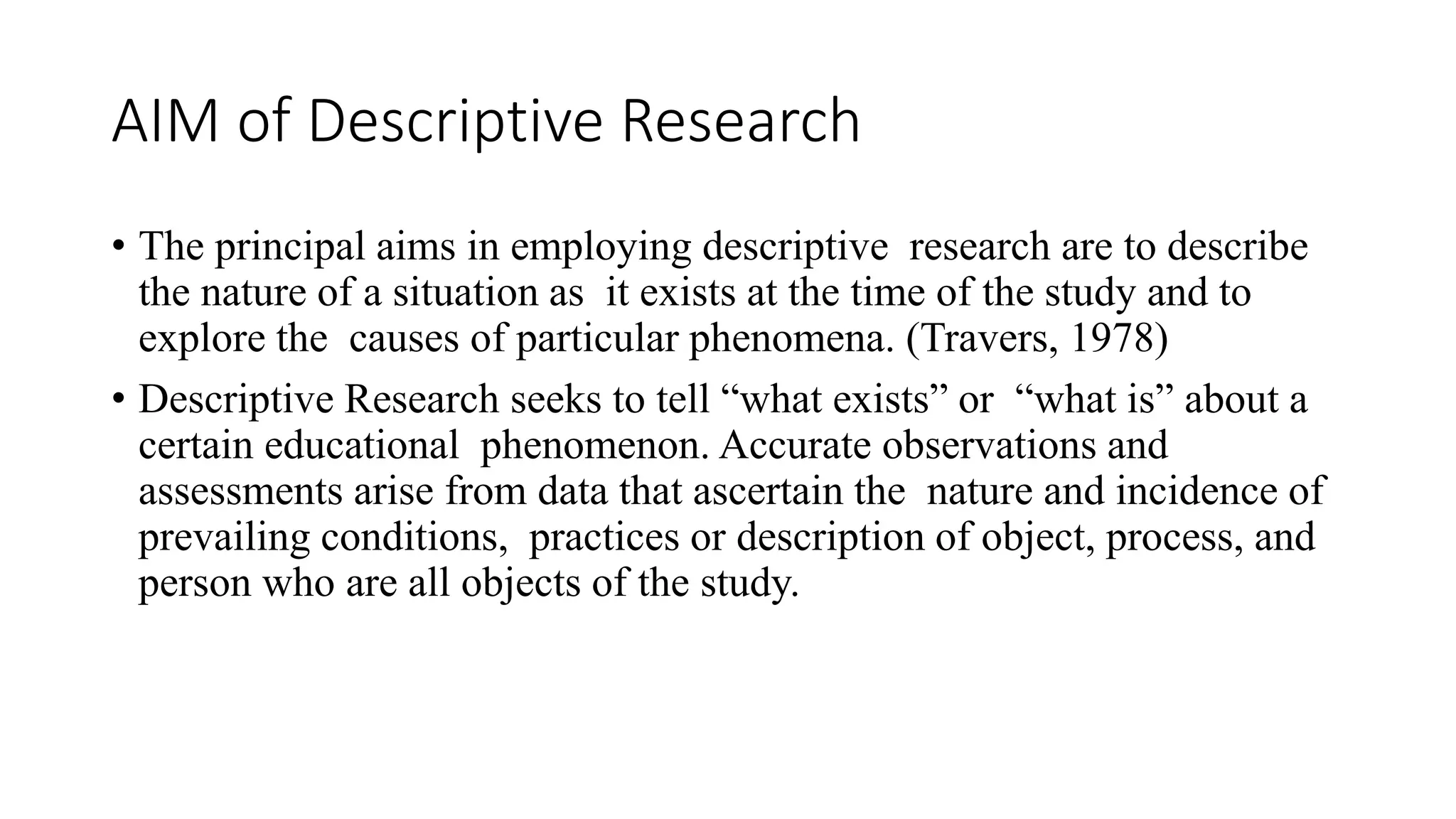 Descriptive research design | PPTX