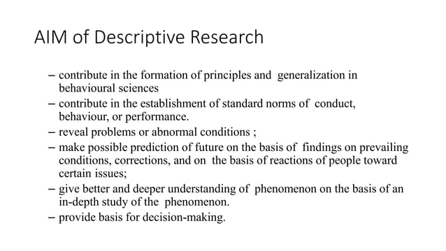 Descriptive research design | PPTX